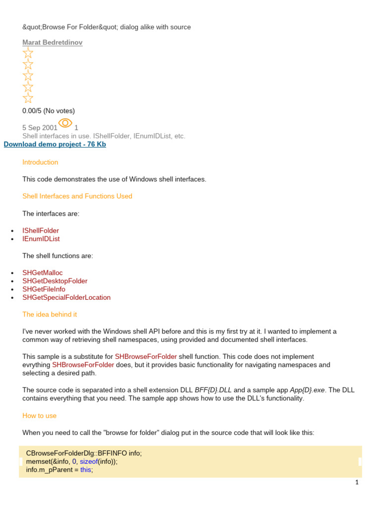 Browse For Folder Dialog Alike With Source Pdf Method Computer Programming Computer
