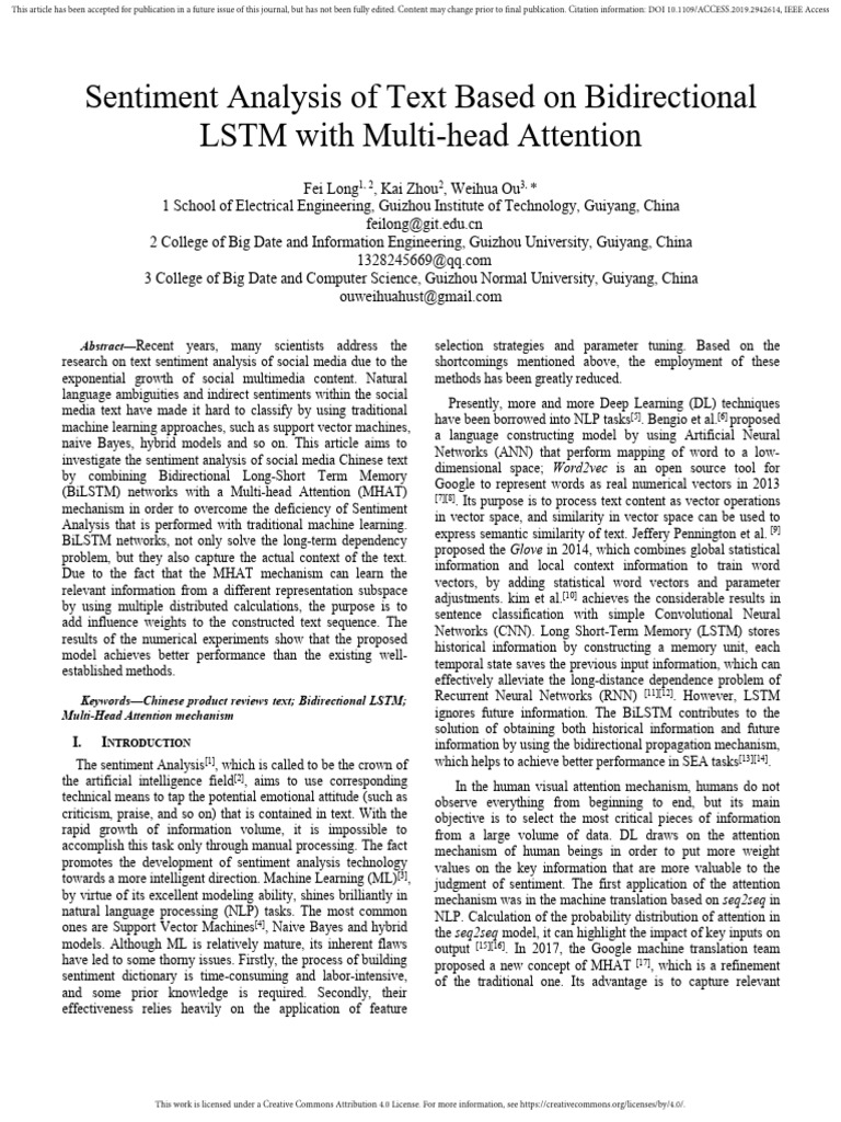 Sentiment Analysis of Text Based On Bidirectional | PDF | Information ...