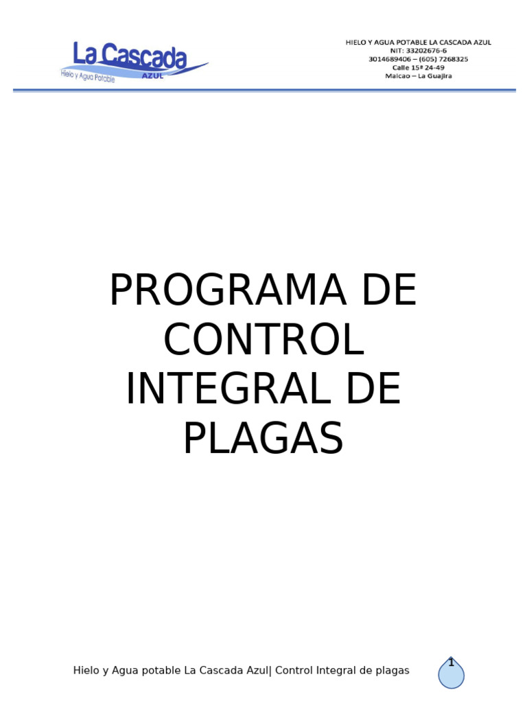 PROGRAMA DE CONTROL DE PLAGAS | PDF | Plaga (organismo) | Calidad ...