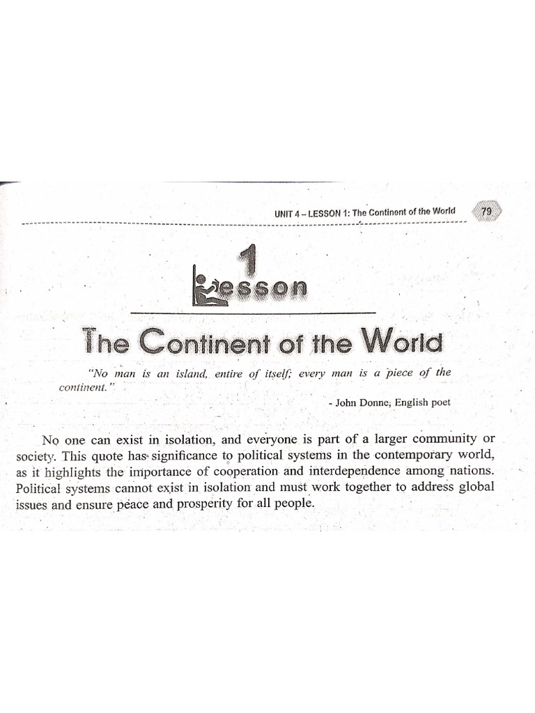 The Continent of The World | PDF