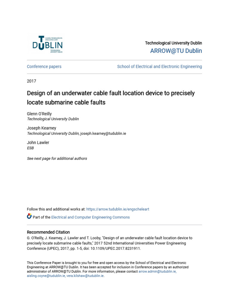 Design of An Underwater Cable Fault Location Device To Precisely | PDF ...
