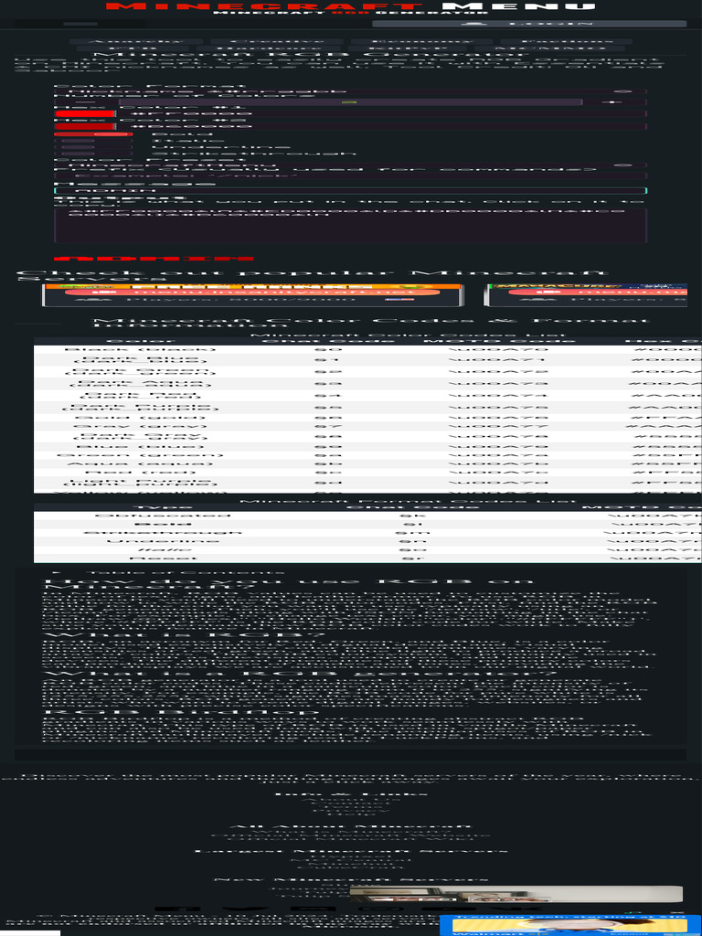 RGB Gradient Creator #1 Minecraft Server List 6 | PDF | Rgb Color Model ...