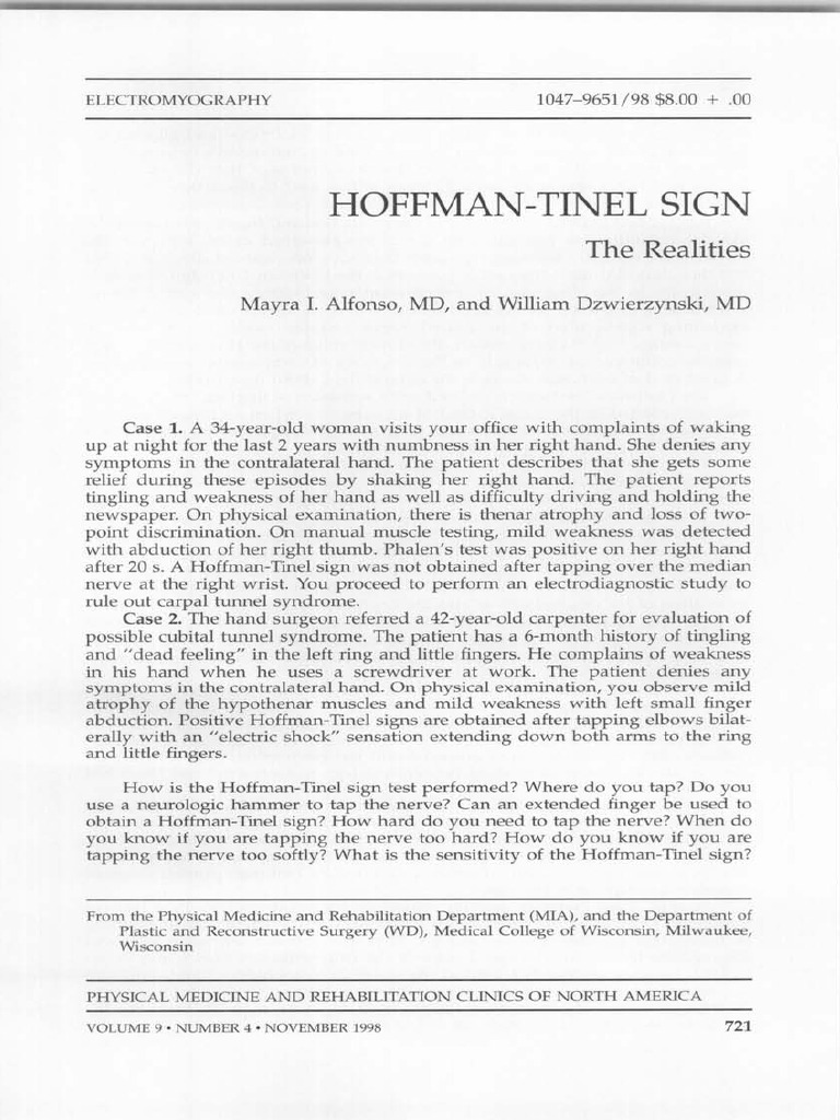 Hoffman Tinel Sign | PDF