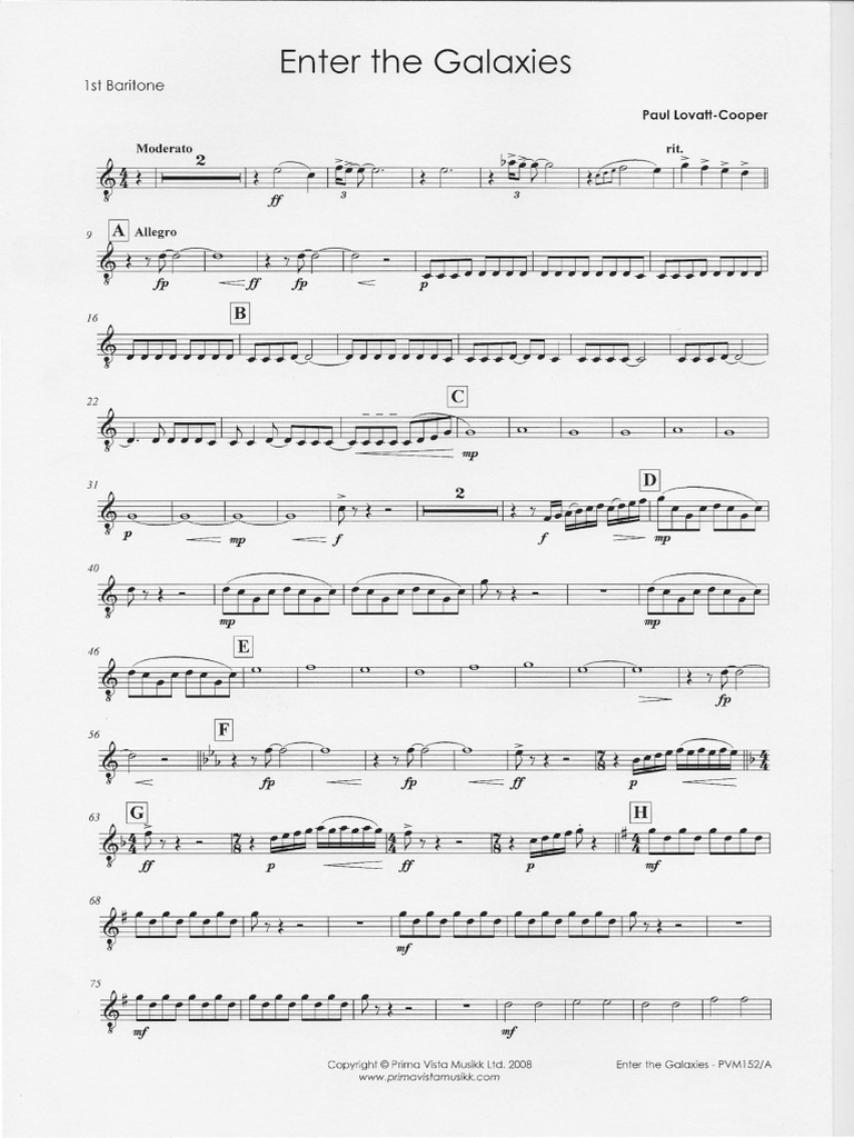 Enter The Galaxies - Bar - Eupho | PDF | Brass Instruments | Aerophones
