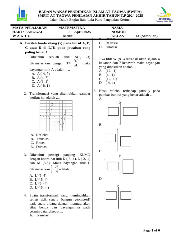 PAT MTK kelas 9 | PDF