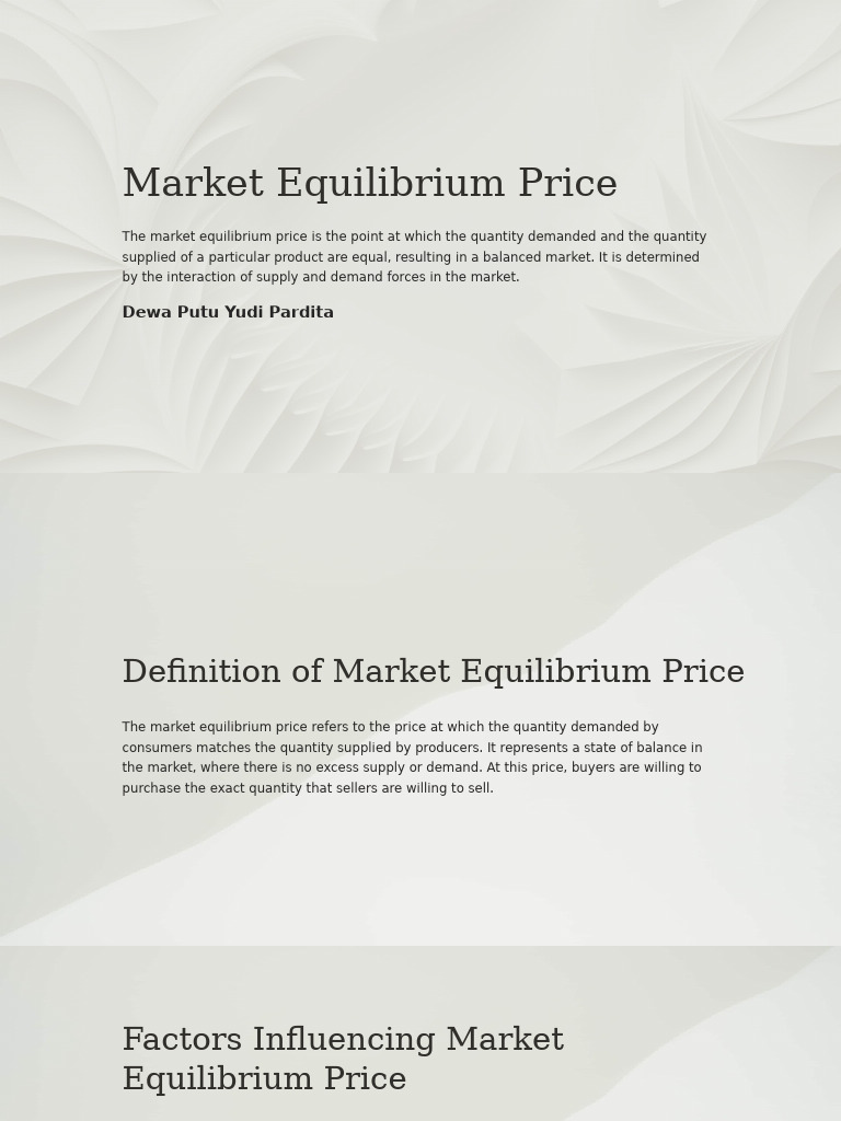 Market Equilibrium Price | PDF | Economic Equilibrium | Prices