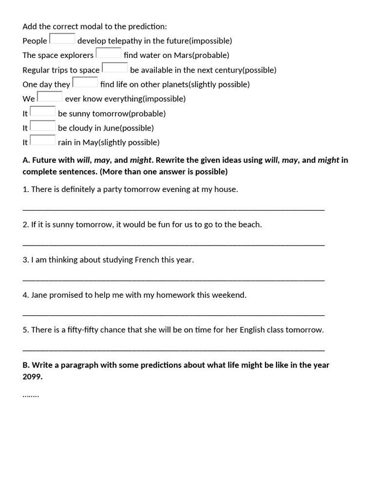 Add The Correct Modal To The Prediction | PDF