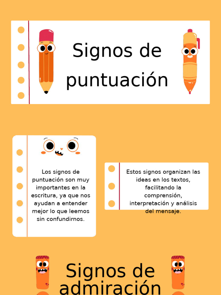 Signos de Puntuación Ilustrativa Amarillo Naranja y Rojo | PDF | Puntuación
