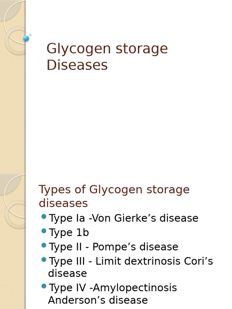 Glycogen Storage Disorders | PDF