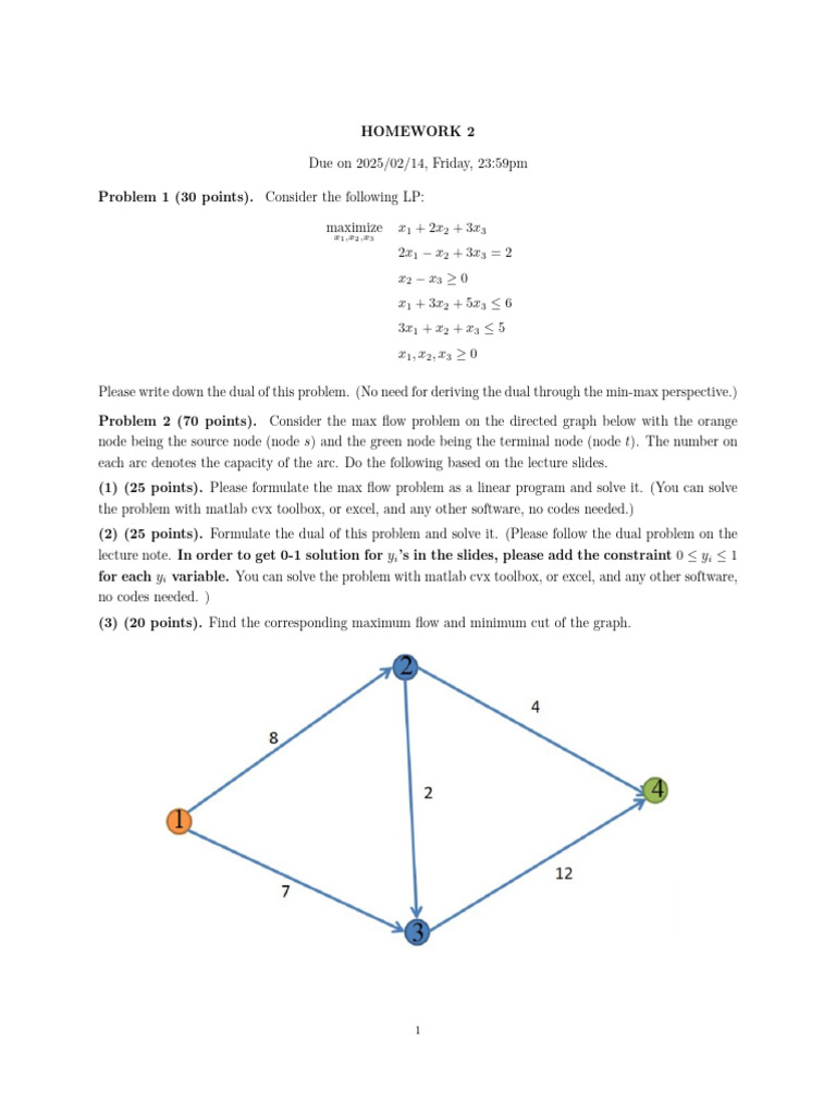 Max Flow Problem and Dual Formulation | PDF