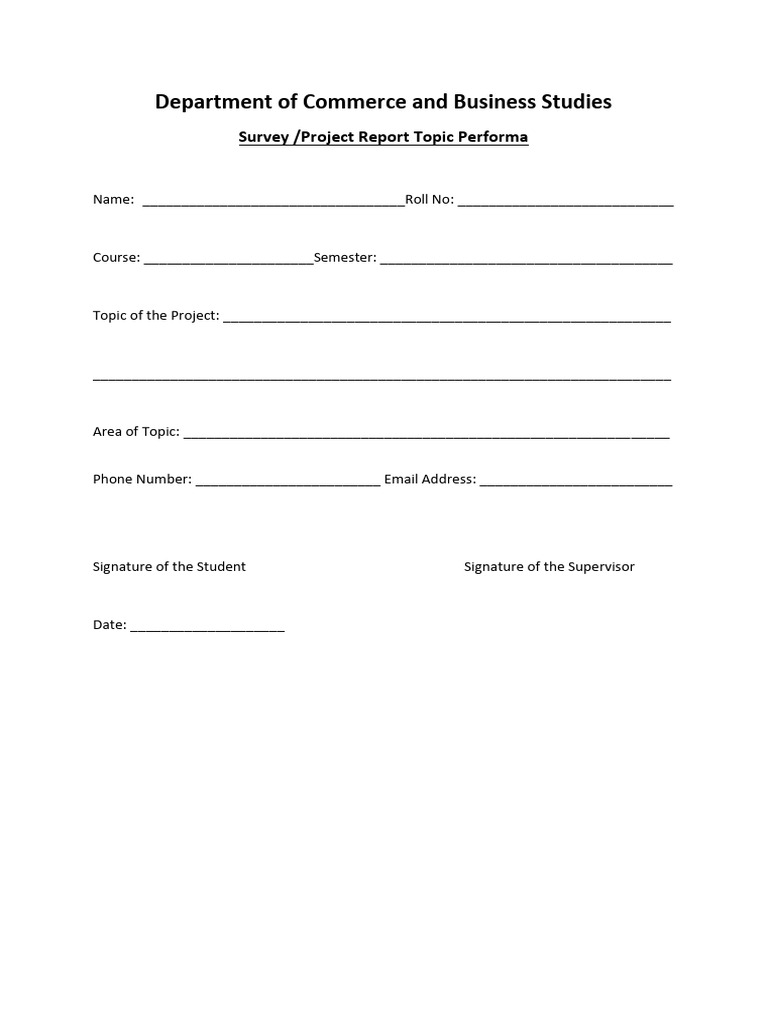 Project Topic Performa | PDF