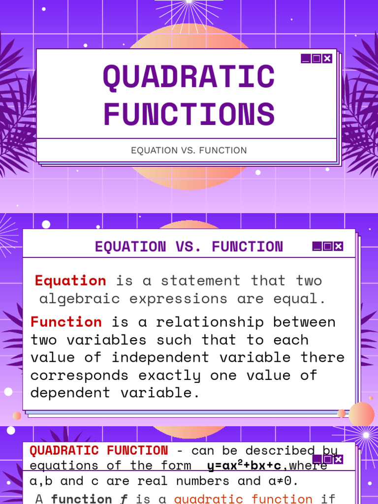 Lesson 1 and 2 Quadratic Funtion | PDF | Quadratic Equation ...