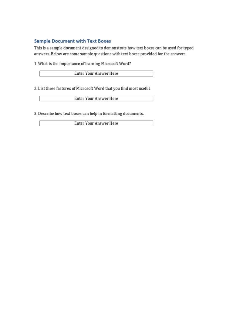 Sample Document With Text Boxes | PDF