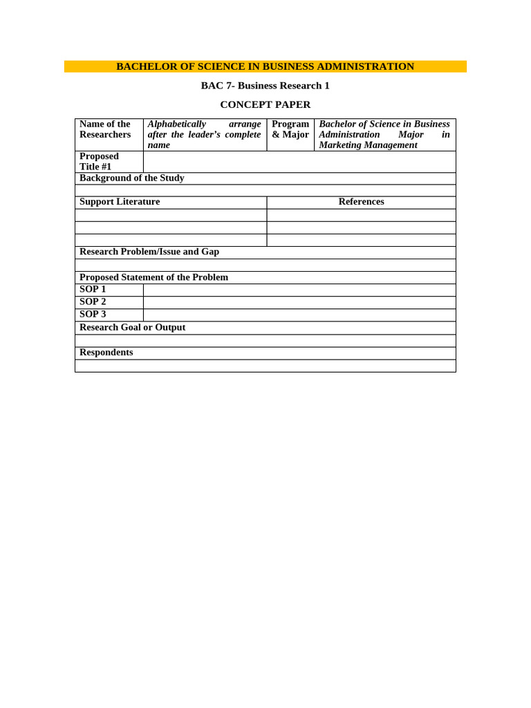 Concept Paper Template | PDF