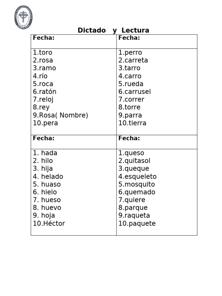 Dictado y Lectura 3 | PDF