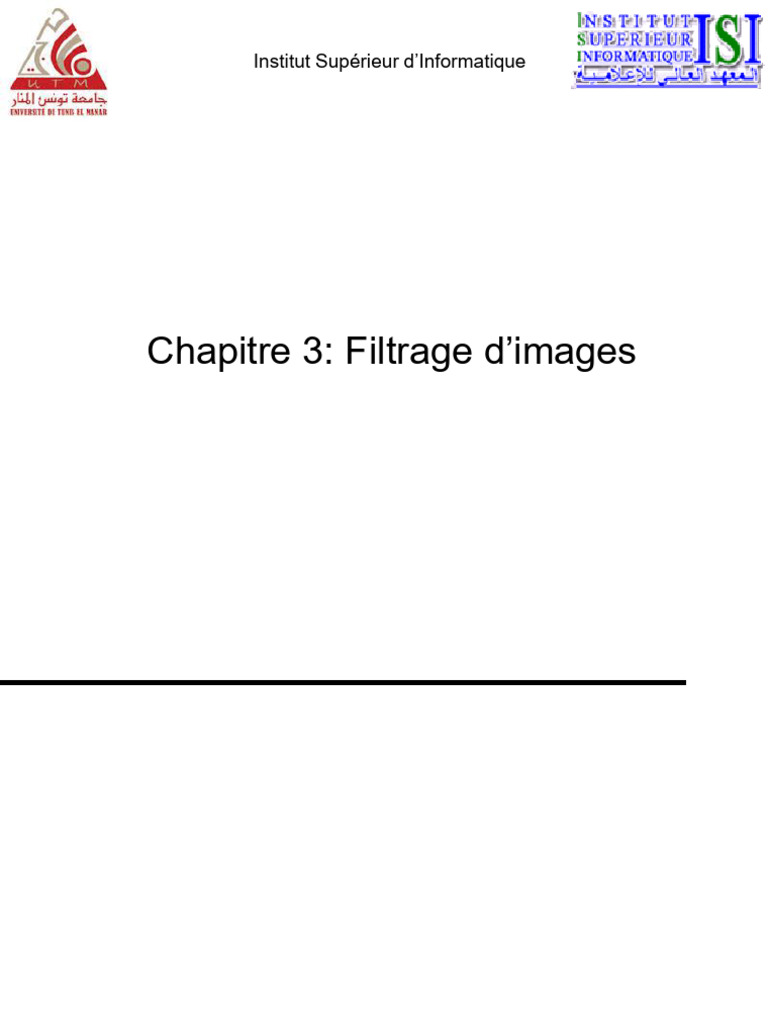 Chap3 Filtrage | PDF | Traitement du signal | Imagerie