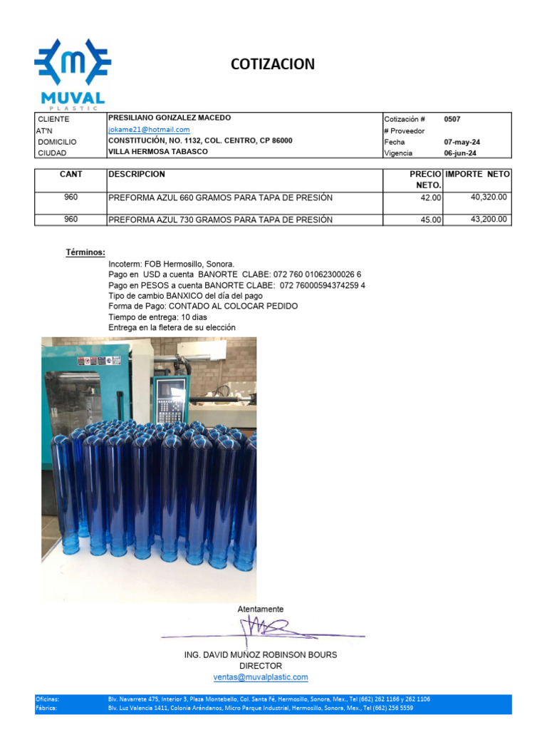 Cotización Presiliano | PDF