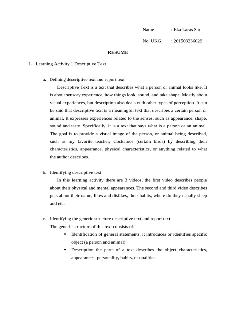M3 - Eka Laras Sari - Learning Note 1-4 | PDF | Verb | Adjective