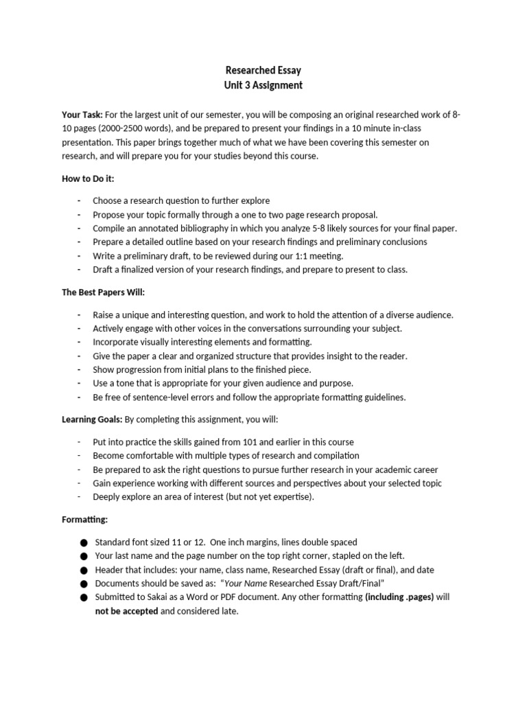 Unit 3 Research Project_ Option 1 | PDF | Plagiarism | Essays
