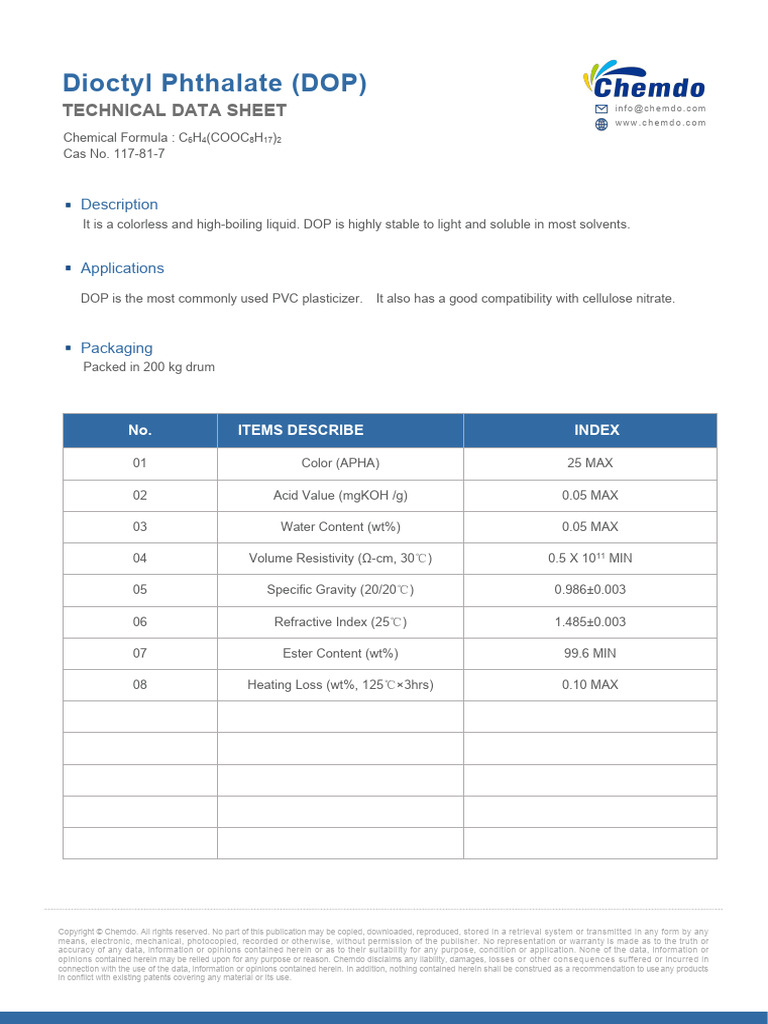 Dop TDS | PDF | Materials | Chemical Substances