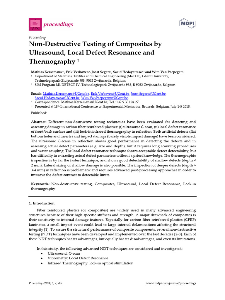 Non-Destructive Testing of Composites by Ultrasound, Local Defect ...