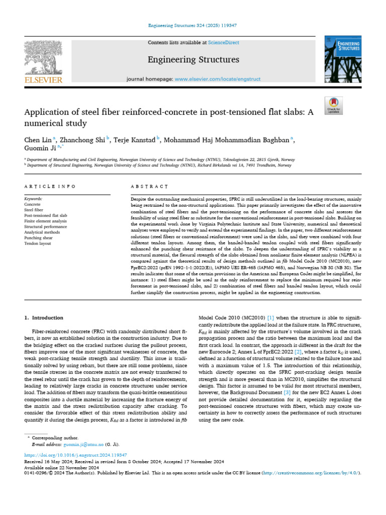 Application of Steel Fiber Reinforced-Concrete in Post-Tensioned Flat ...