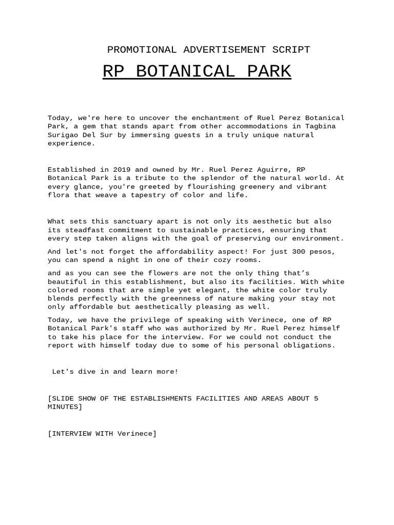 PROMOTIONAL ADVERTISEMENT SCRIPT | PDF | Waste Management | Energy ...