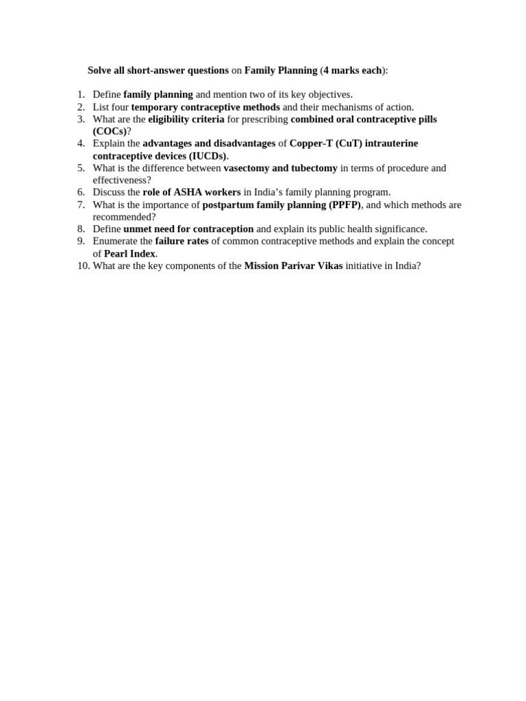 Family Planning: Key Concepts & Methods | PDF