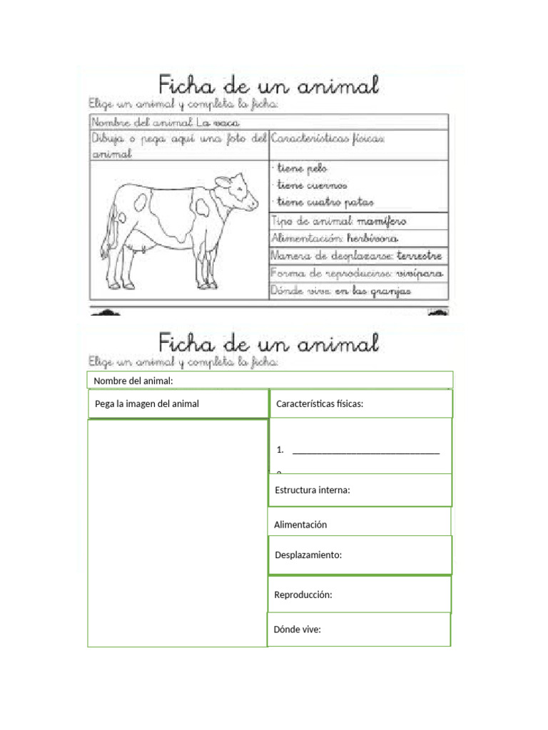 Ficha Técnica de Un Animal | PDF