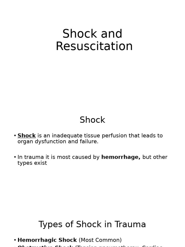 Types and Management of Trauma Shock | PDF