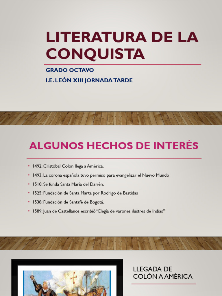 Literatura de la Conquista en Colombia | PDF