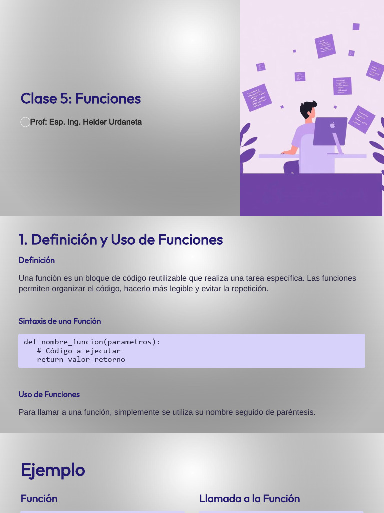 Clase 5 Funciones Python PI | PDF | Función (Matemáticas) | Python (lenguaje de programación)