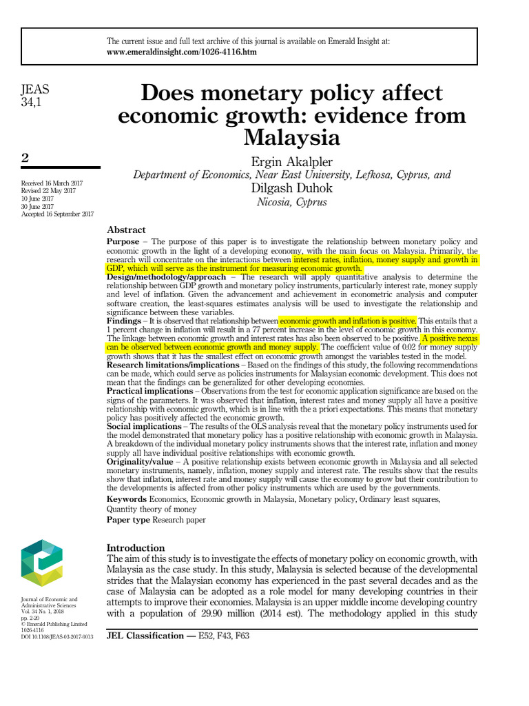 2017 - Does Monetary Policy Affect Economic Growth - Evidence From ...