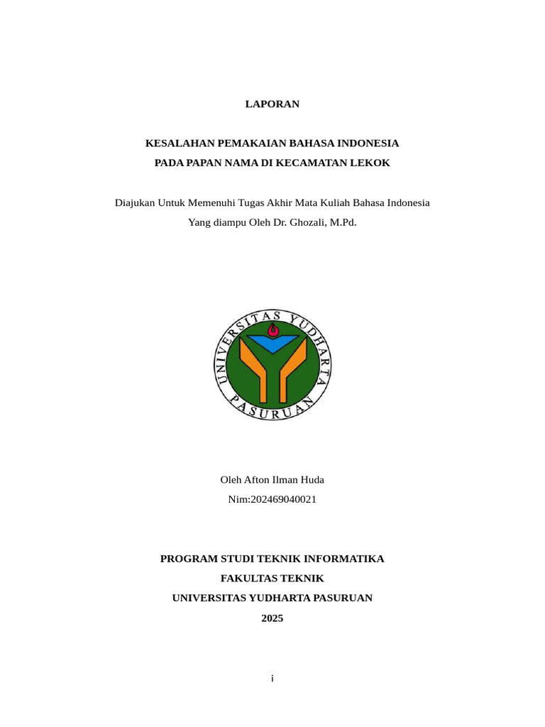 Kesalahan Penulisan Kata (Tugas - Bind) | PDF