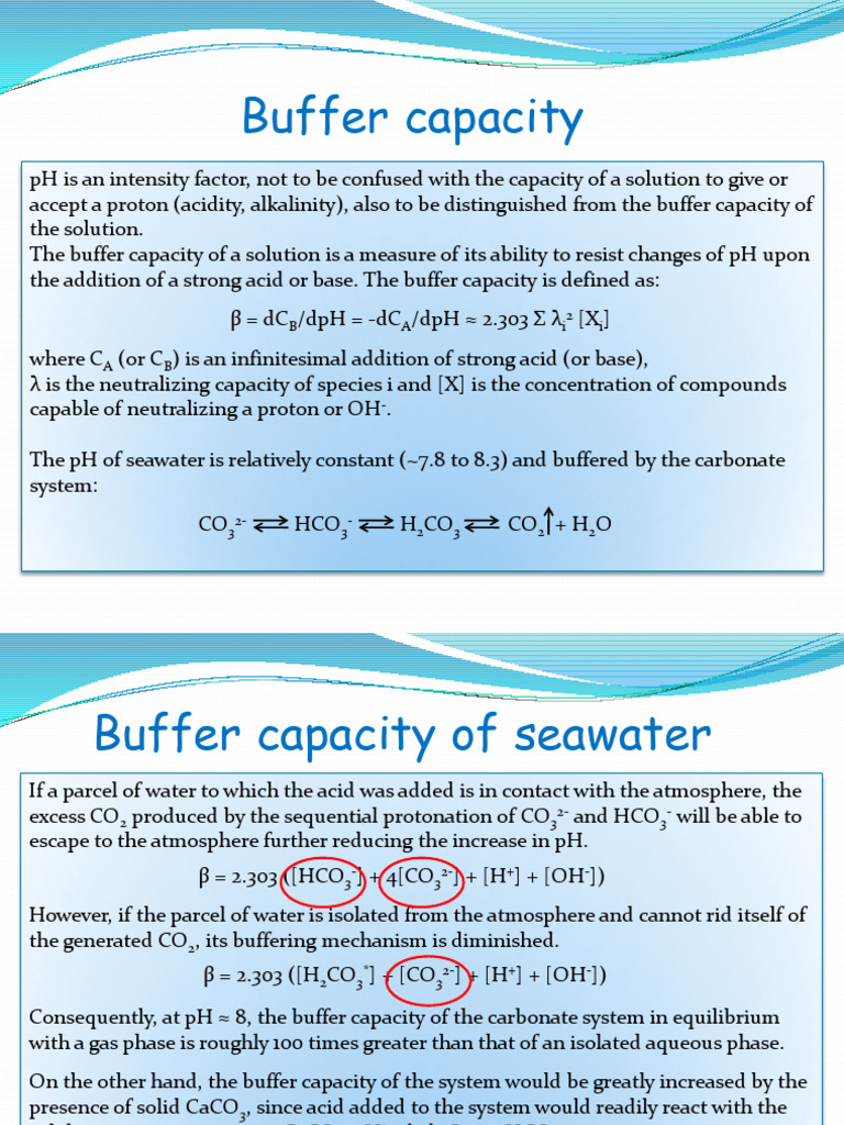 Understanding Buffer Capacity in Seawater | PDF | Ion | Ph