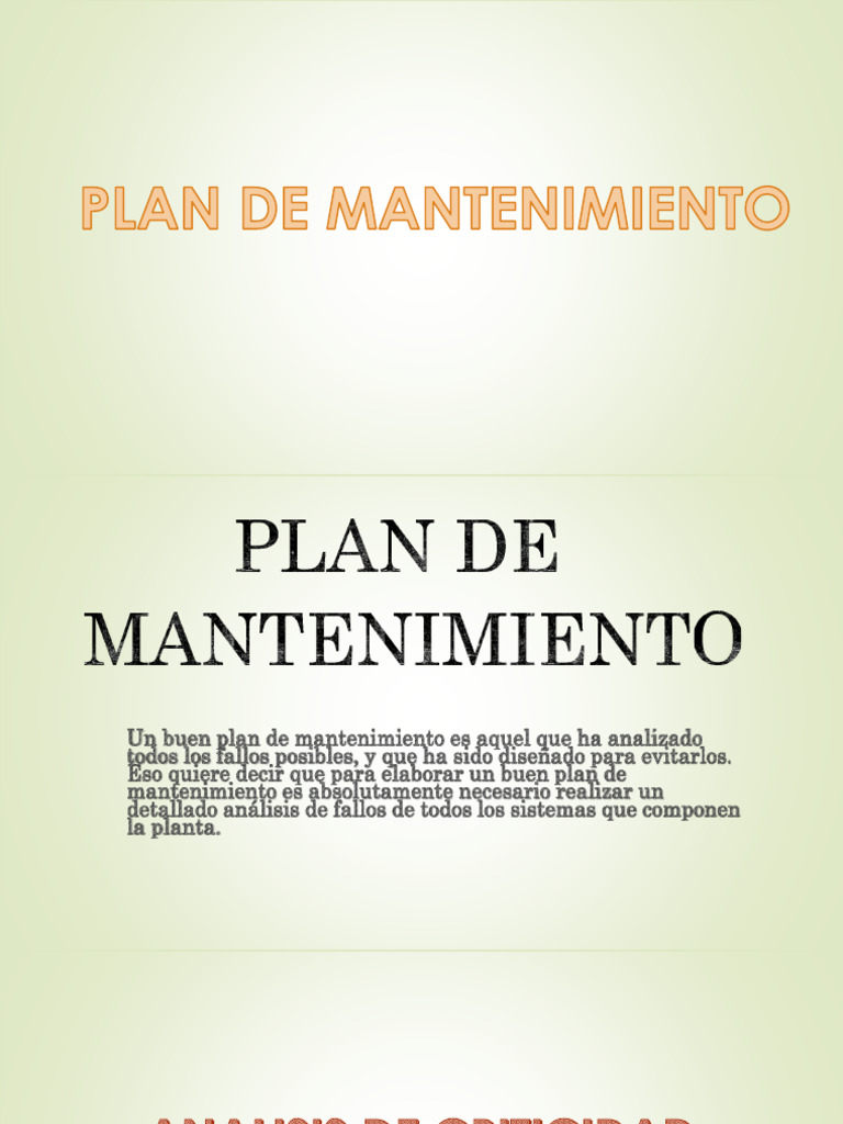 Plan de Mtto | PDF