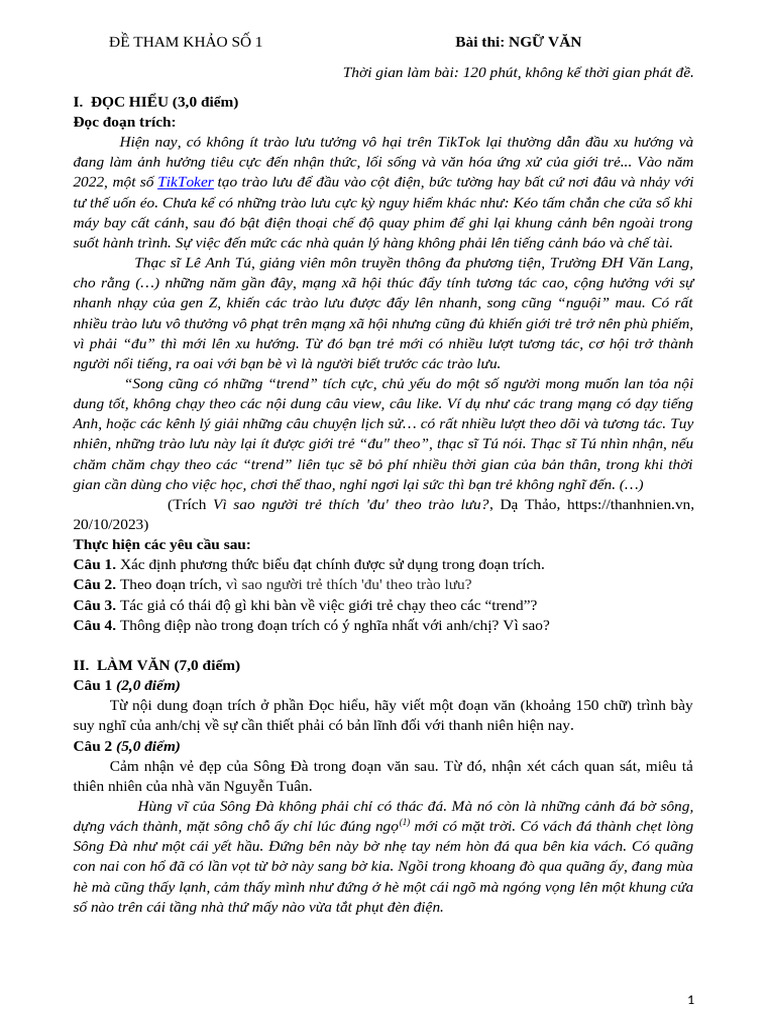 30 Đề Ôn Thi Tn Thpt- Brvt 2324 | PDF