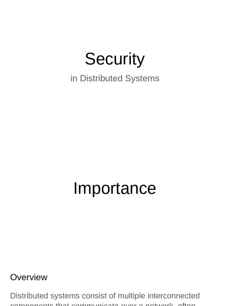 Security Risks in Distributed Systems | PDF | Encryption | Security