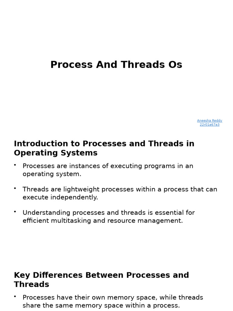 Process and Threads Os | PDF | Process (Computing) | Thread (Computing)