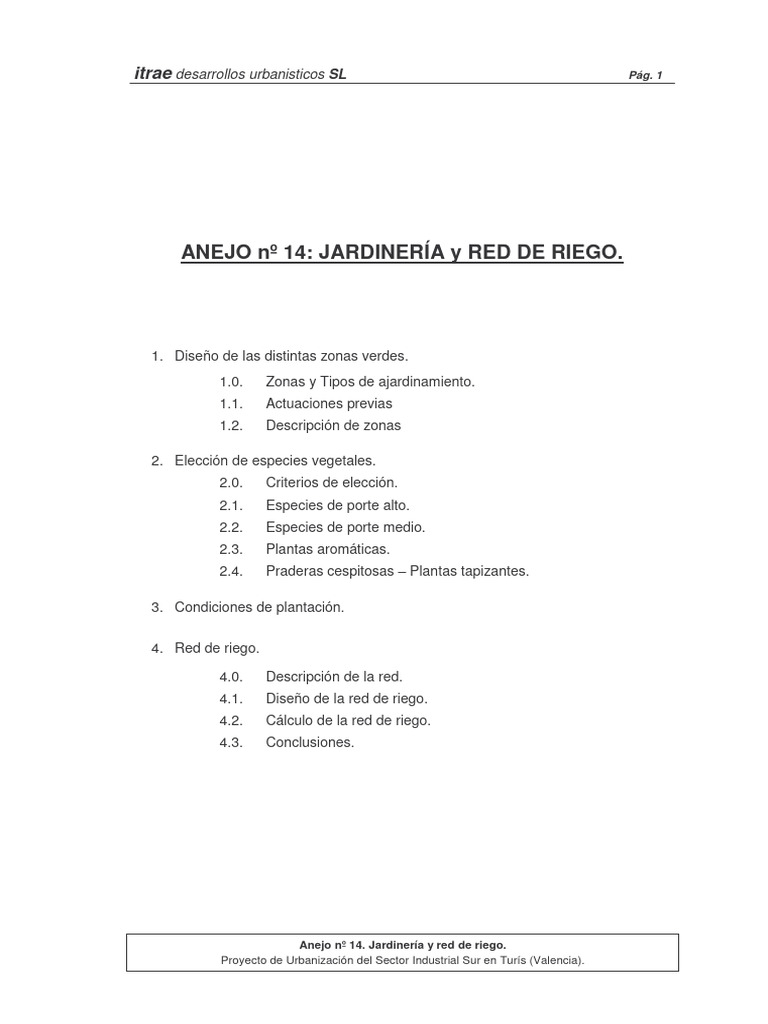 Anejo 15 - Jardinería y Riego | PDF | Almendra | Plantas