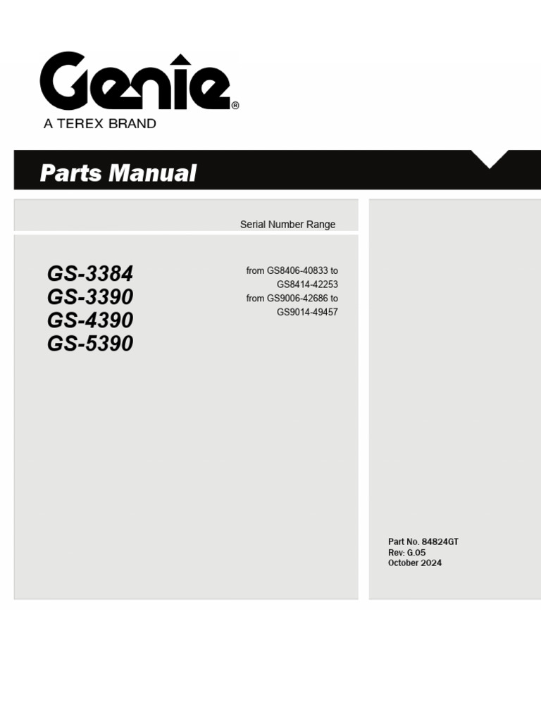 Parts Manual: GS-3384 GS-3390 GS-4390 GS-5390 | PDF | Axle | Liquefied ...