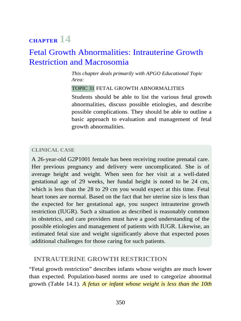 30 - Fetal Growth Abnormalities (IUGR & Macrosomia) | PDF | Fetus ...