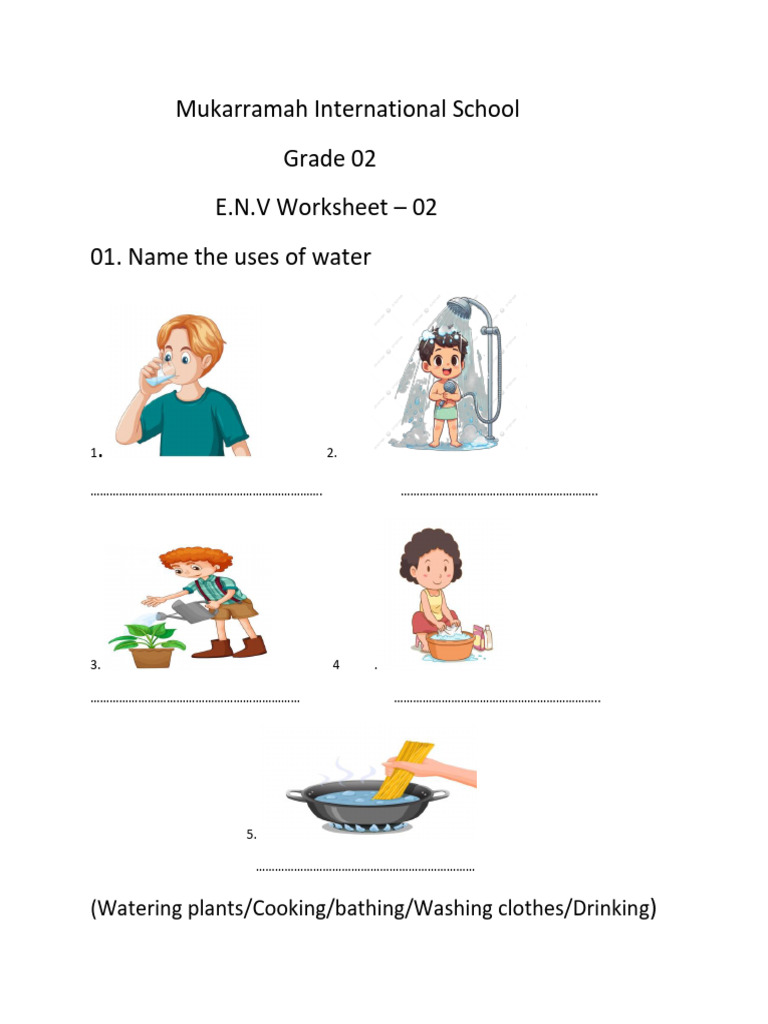 Mukarramah International School ENV Worksheet 2 | PDF