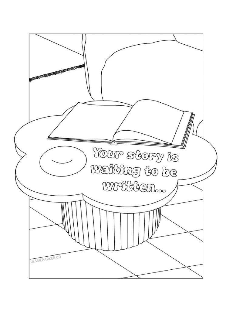 Write Your Own Story Adult Coloring Page - Compressed | PDF
