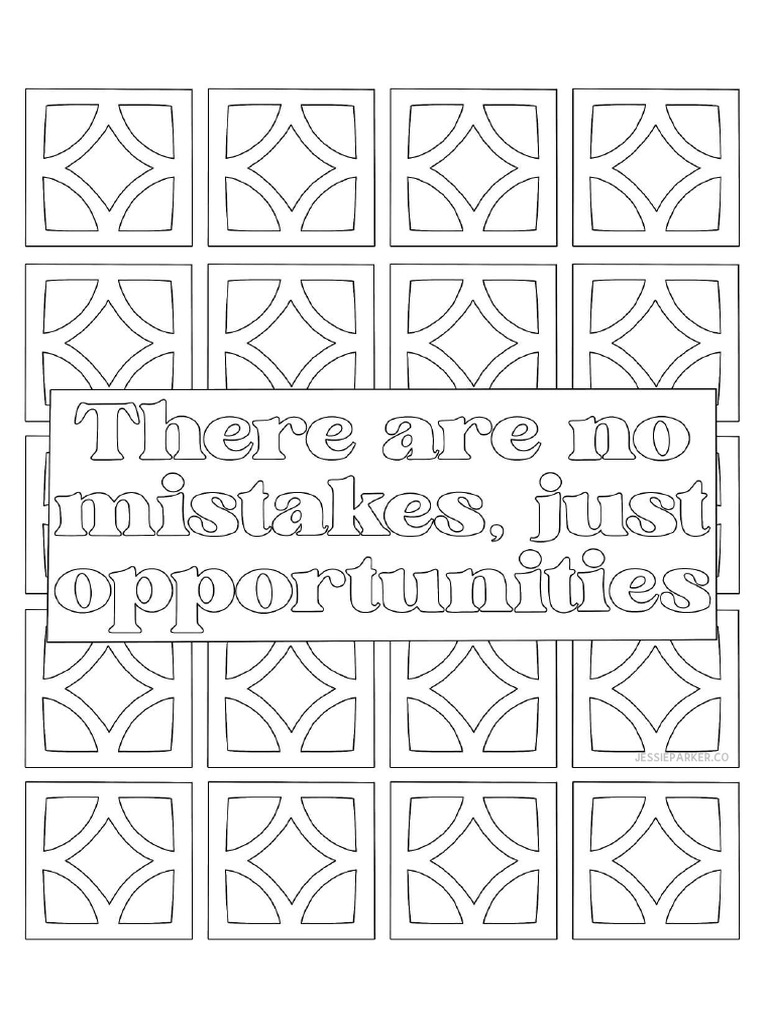 No Mistakes Coloring Page - Compressed | PDF