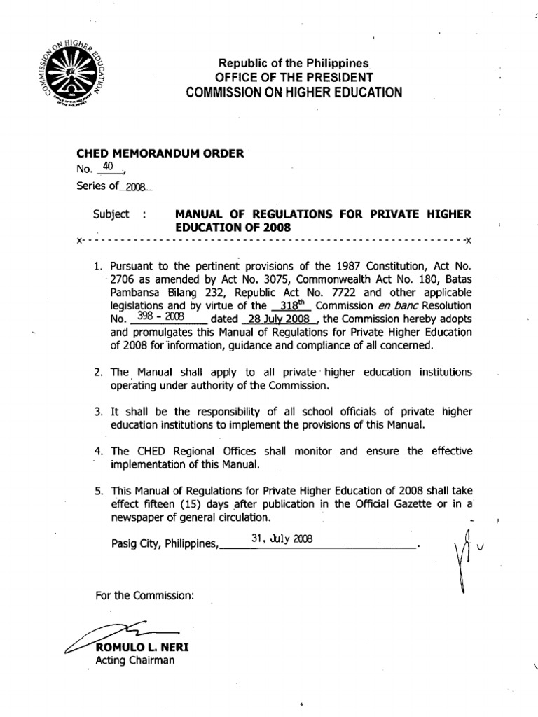 CHED-MEMO-2008-40