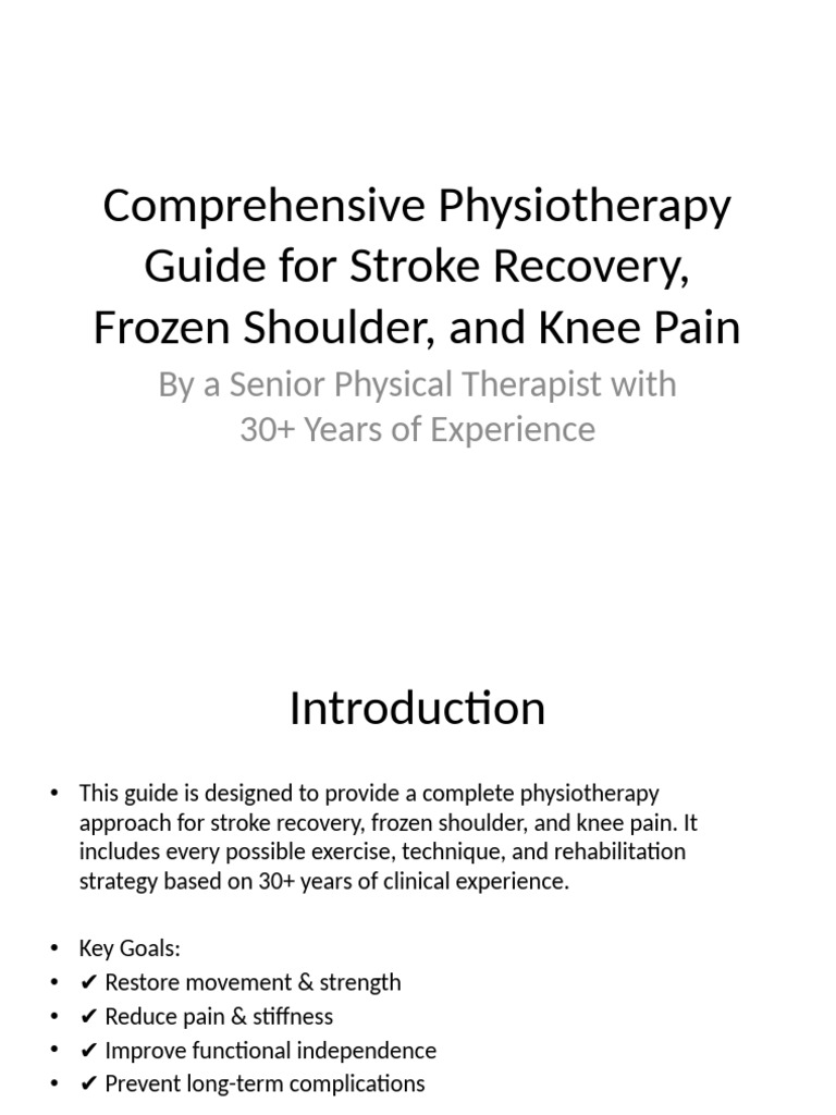 Advanced Physiotherapy Guide | PDF | Physical Therapy | Stroke