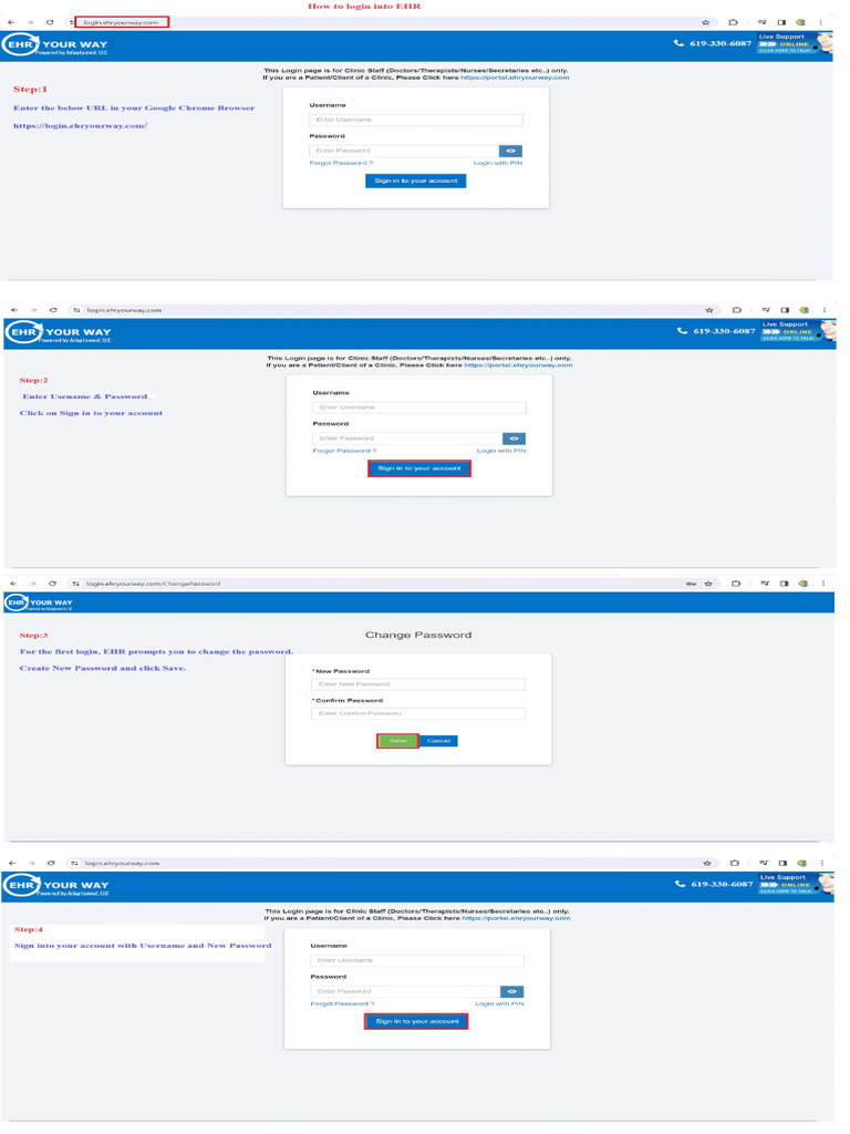 How To Login Into EHR | PDF