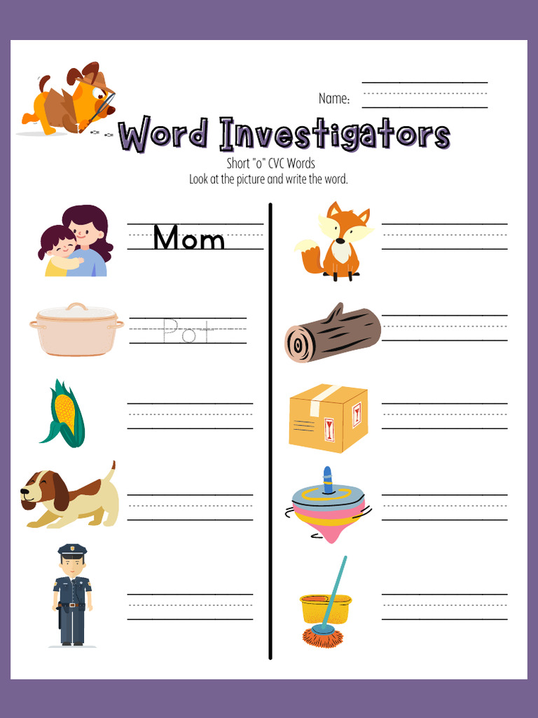Word Investigator-Short O CVC Words | PDF