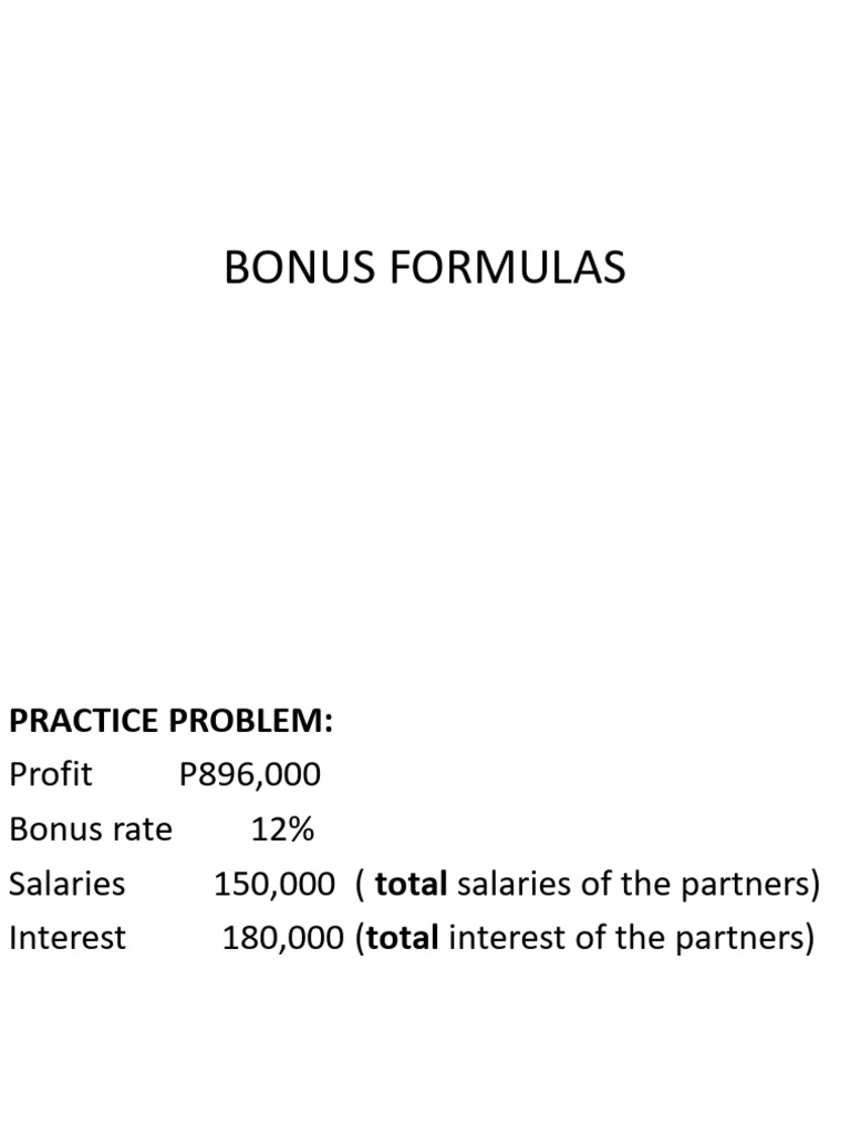 Answer Key - Bonus Formulas | PDF